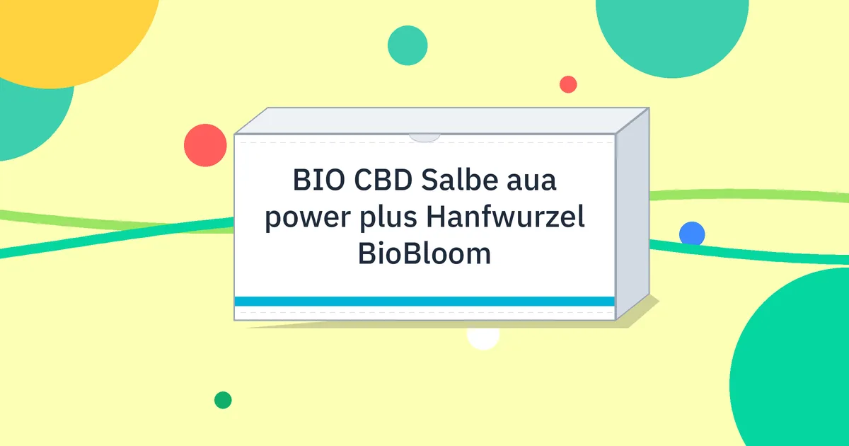 Symbolbild: Packung mit der Aufschrift BIO CBD Salbe aua power plus Hanfwurzel BioBloom (PZN 18119345) – Verfügbarkeit und Bezug in Apotheken in Frankfurt am Main