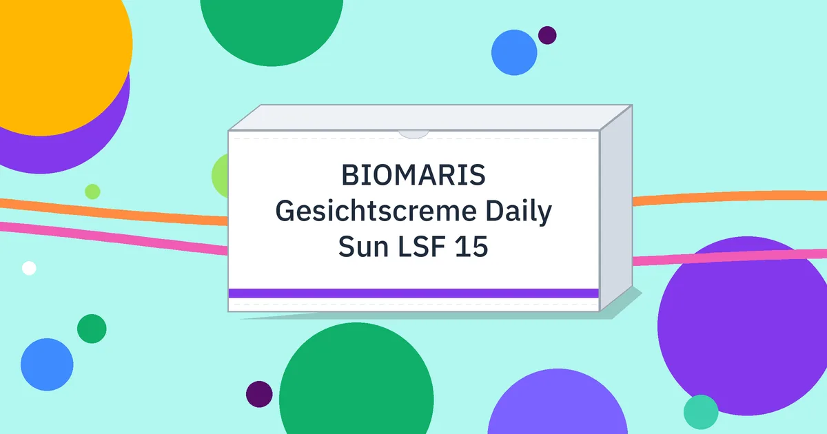 Symbolbild: Packung mit der Aufschrift BIOMARIS Gesichtscreme Daily Sun LSF 15 (PZN 18269820) – Verfügbarkeit und Bezug in Apotheken in Frankfurt am Main