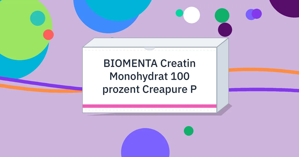 Symbolbild: Packung mit der Aufschrift BIOMENTA Creatin Monohydrat 100 prozent Creapure P (PZN 10014322) – Verfügbarkeit und Bezug in Apotheken in Frankfurt am Main