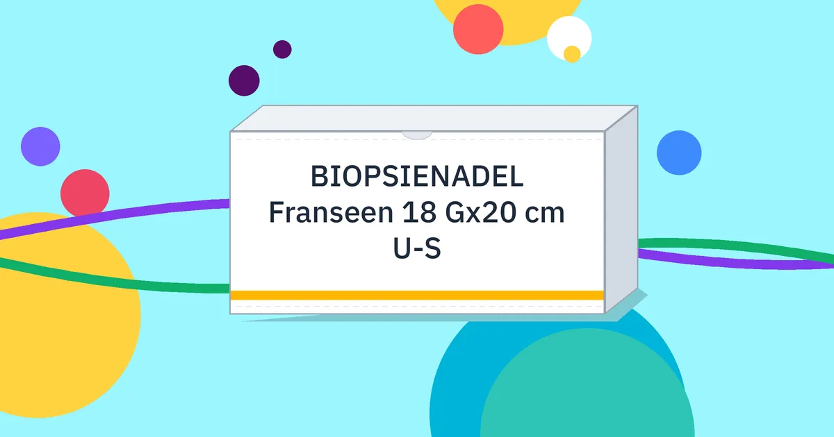 Symbolbild: Packung mit der Aufschrift BIOPSIENADEL Franseen 18 Gx20 cm U-S (PZN 06771342) – Verfügbarkeit und Bezug in Apotheken in Frankfurt am Main