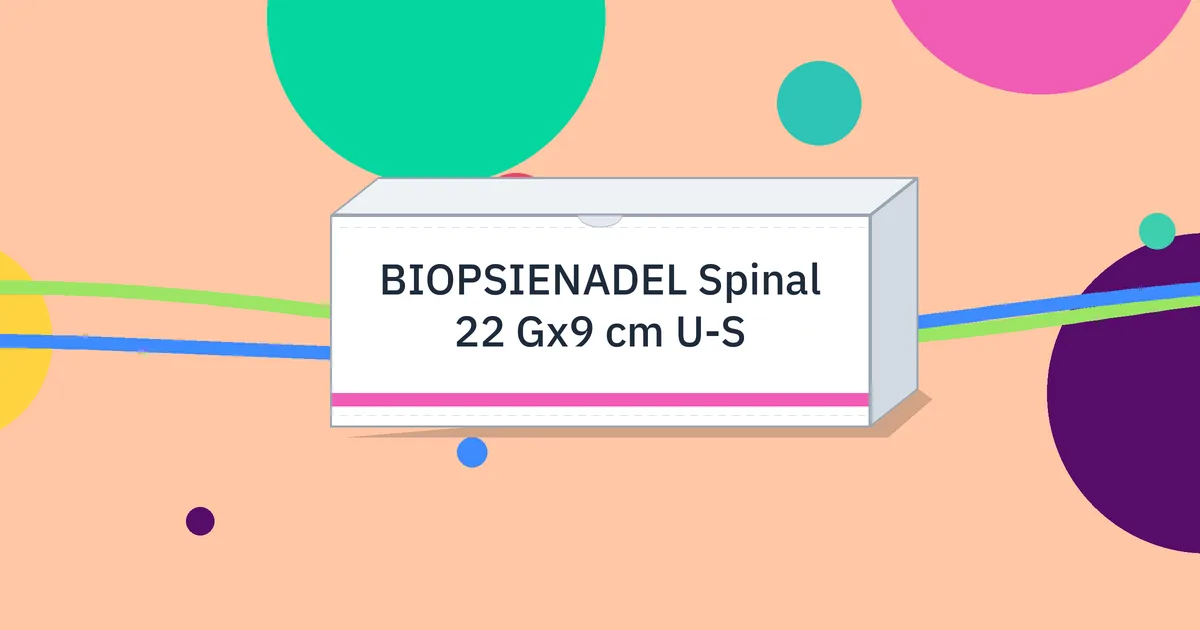Symbolbild: Packung mit der Aufschrift BIOPSIENADEL Spinal 22 Gx9 cm U-S (PZN 06770934) – Verfügbarkeit und Bezug in Apotheken in Frankfurt am Main