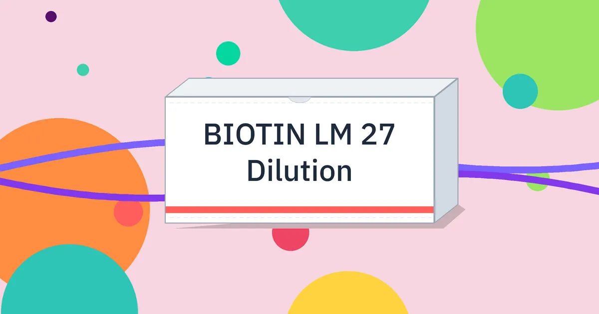 Symbolbild: Packung mit der Aufschrift BIOTIN LM 27 Dilution (PZN 12794459) – Verfügbarkeit und Bezug in Apotheken in Frankfurt am Main