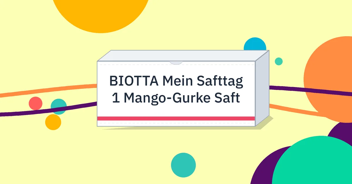 Symbolbild: Packung mit der Aufschrift BIOTTA Mein Safttag 1 Mango-Gurke Saft (PZN 17146021) – Verfügbarkeit und Bezug in Apotheken in Frankfurt am Main