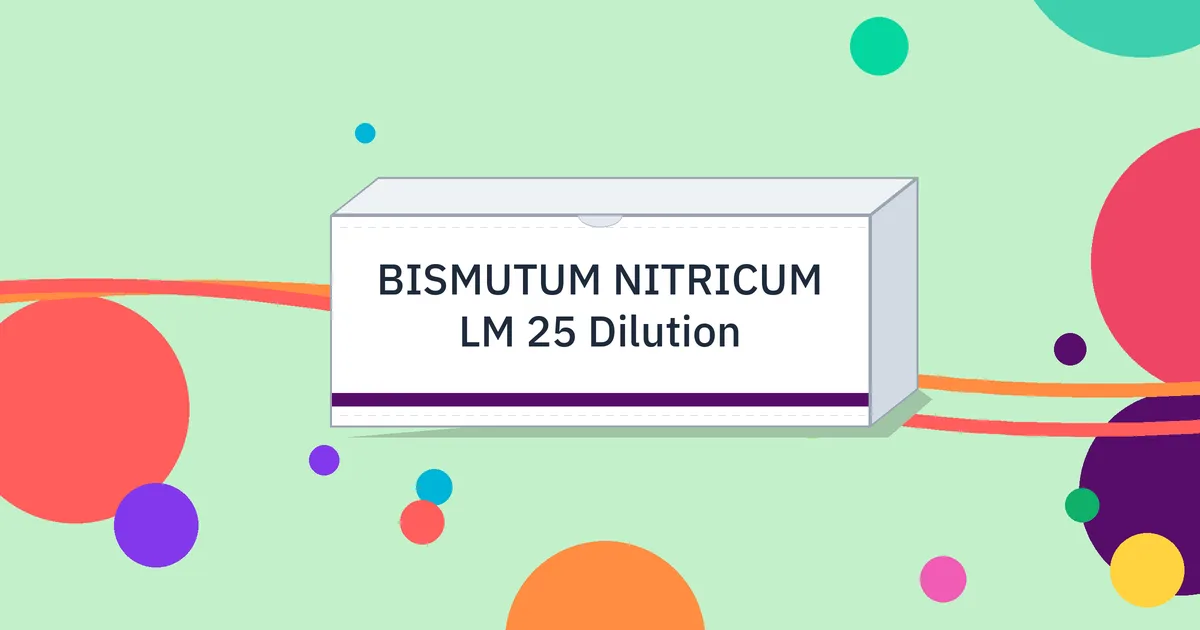 Symbolbild: Packung mit der Aufschrift BISMUTUM NITRICUM LM 25 Dilution (PZN 13387207) – Verfügbarkeit und Bezug in Apotheken in Frankfurt am Main