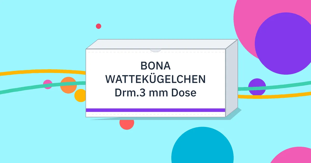 Symbolbild: Packung mit der Aufschrift BONA WATTEKÜGELCHEN Drm.3 mm Dose (PZN 05357221) – Verfügbarkeit und Bezug in Apotheken in Frankfurt am Main