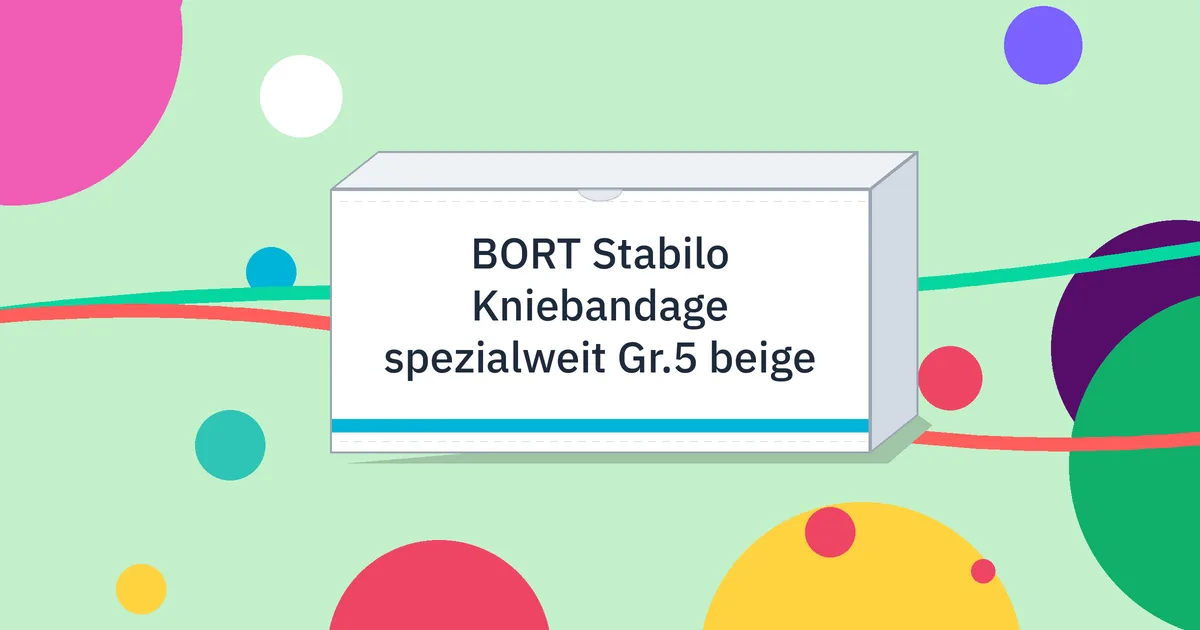Symbolbild: Packung mit der Aufschrift BORT Stabilo Kniebandage spezialweit Gr.5 beige (PZN 06084156) – Verfügbarkeit und Bezug in Apotheken in Frankfurt am Main