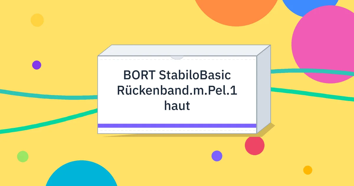 Symbolbild: Packung mit der Aufschrift BORT StabiloBasic Rückenband.m.Pel.1 haut (PZN 05872265) – Verfügbarkeit und Bezug in Apotheken in Frankfurt am Main