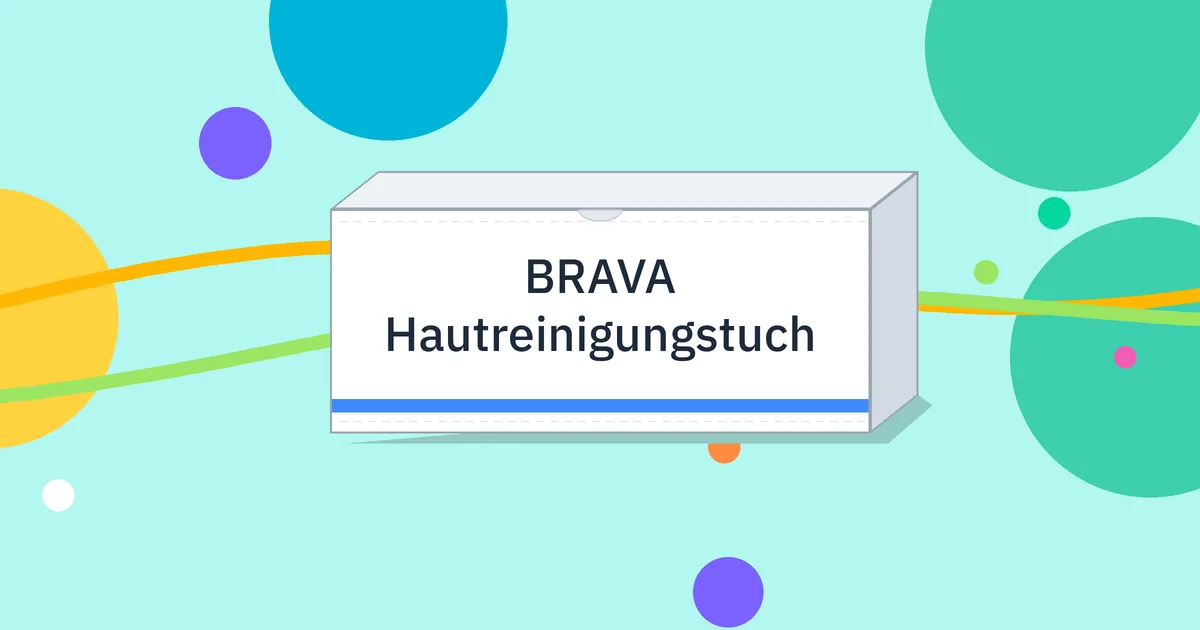 Symbolbild: Packung mit der Aufschrift BRAVA Hautreinigungstuch (PZN 15564174) – Verfügbarkeit und Bezug in Apotheken in Frankfurt am Main
