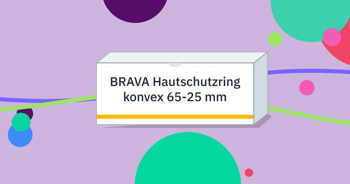 Symbolbild: Packung mit der Aufschrift BRAVA Hautschutzring konvex 65-25 mm (PZN 17399561) – Verfügbarkeit und Bezug in Apotheken in Frankfurt am Main