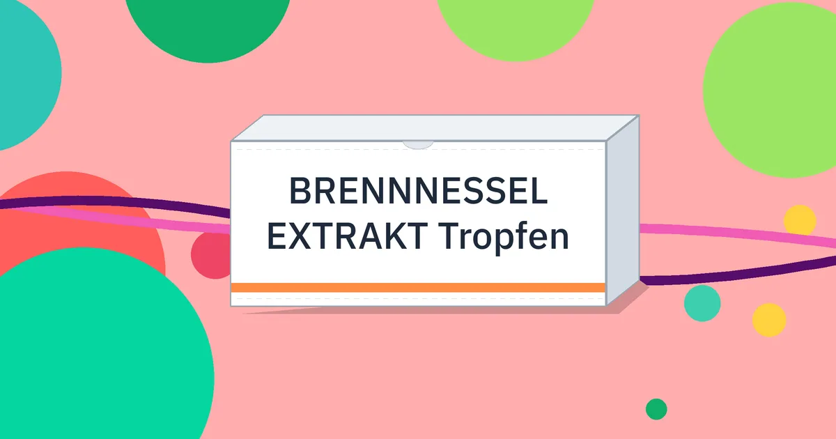 Symbolbild: Packung mit der Aufschrift BRENNNESSEL EXTRAKT Tropfen (PZN 20210952) – Verfügbarkeit und Bezug in Apotheken in Frankfurt am Main