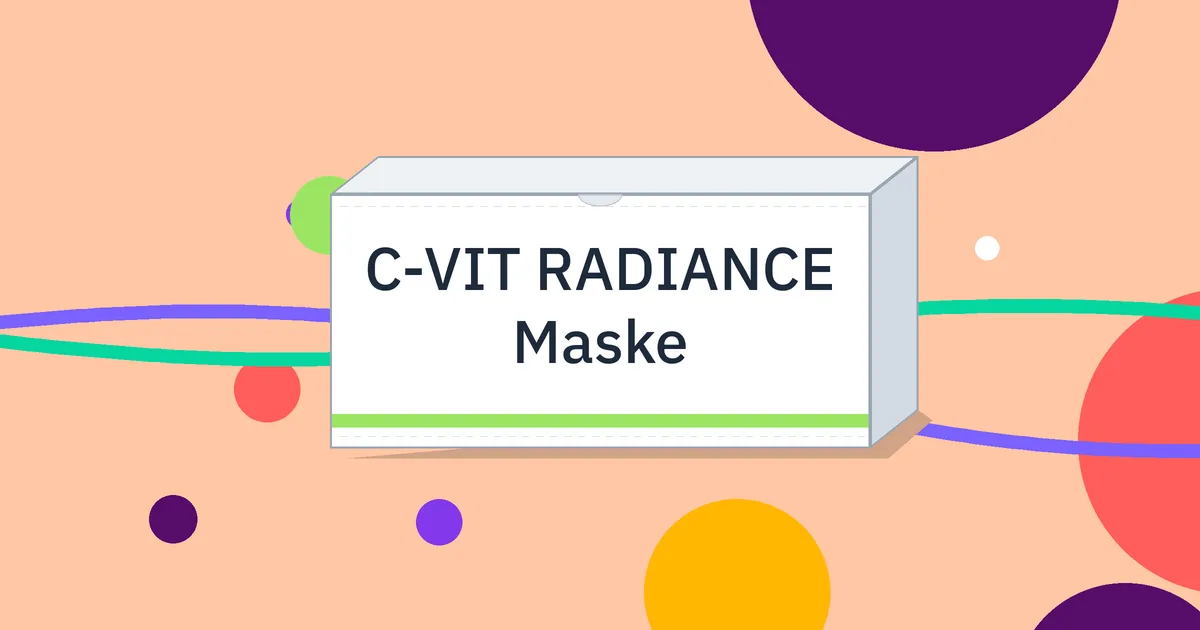 Symbolbild: Packung mit der Aufschrift C-VIT RADIANCE Maske (PZN 18099111) – Verfügbarkeit und Bezug in Apotheken in Frankfurt am Main