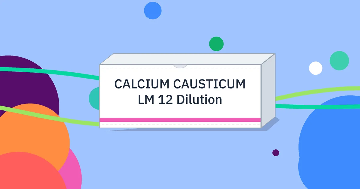 Symbolbild: Packung mit der Aufschrift CALCIUM CAUSTICUM LM 12 Dilution (PZN 12803939) – Verfügbarkeit und Bezug in Apotheken in Frankfurt am Main