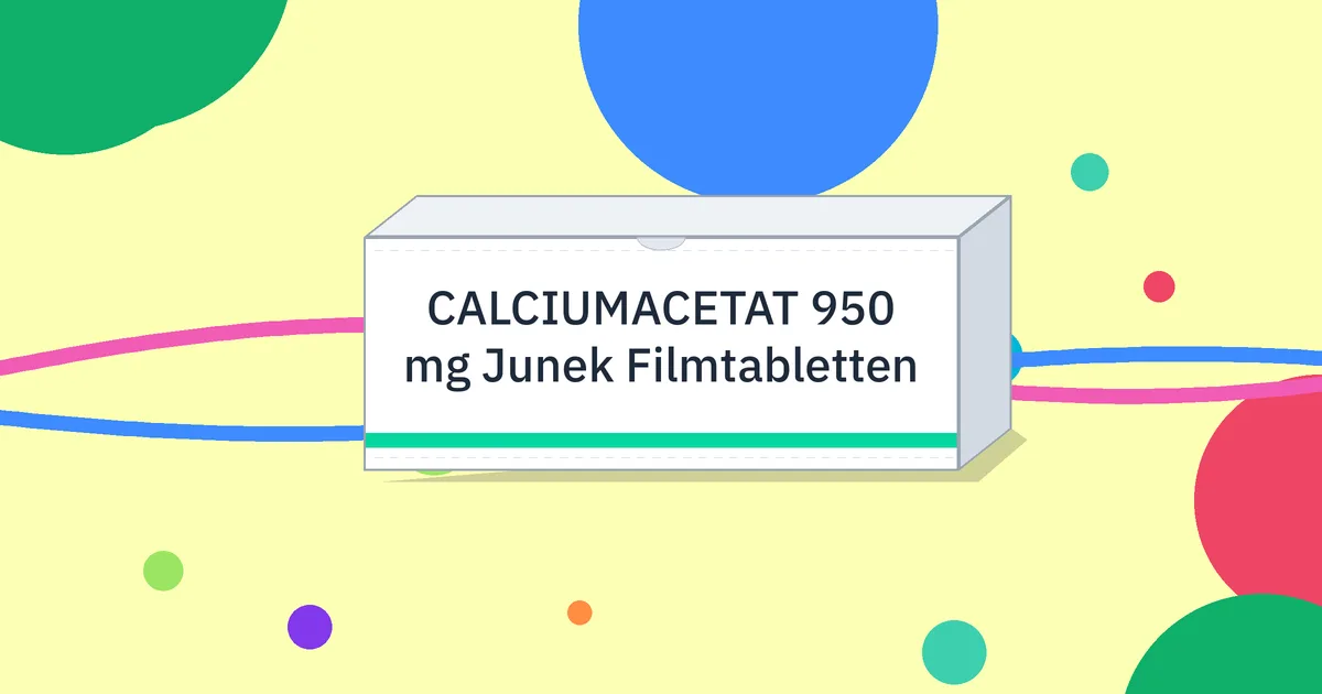 Symbolbild: Packung mit der Aufschrift CALCIUMACETAT 950 mg Junek Filmtabletten (PZN 11368401) – Verfügbarkeit und Bezug in Apotheken in Frankfurt am Main