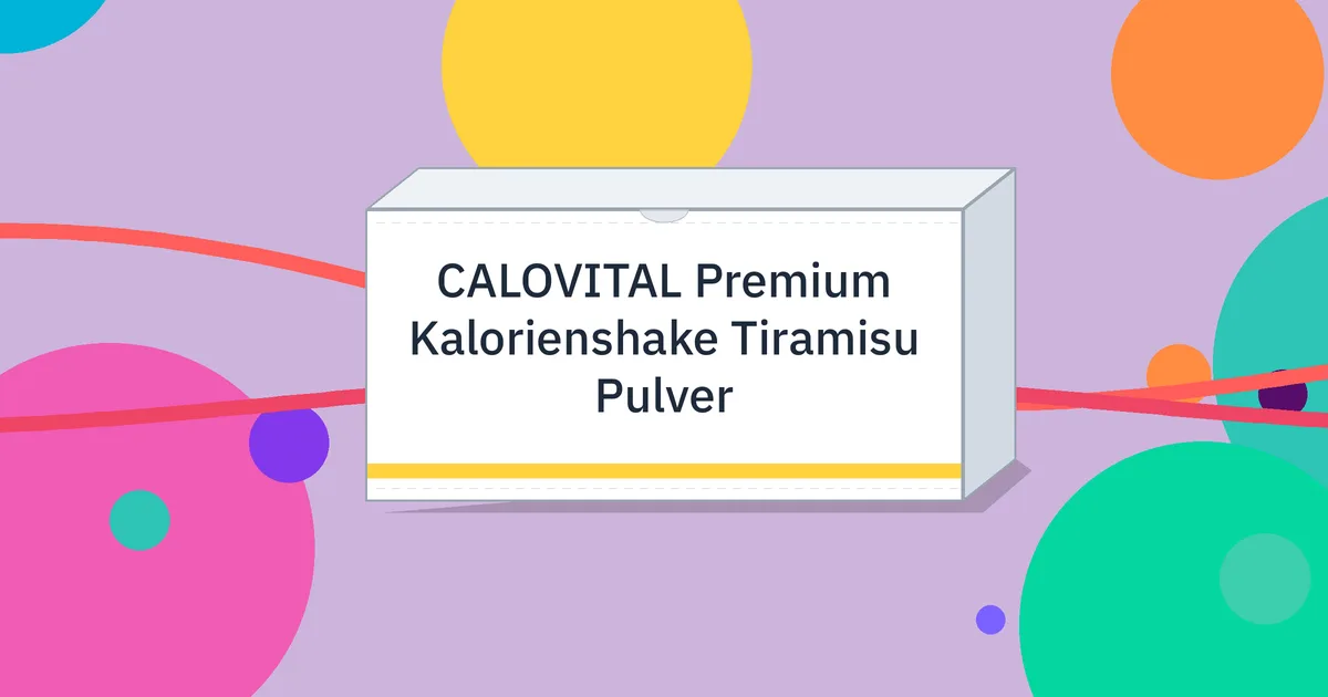Symbolbild: Packung mit der Aufschrift CALOVITAL Premium Kalorienshake Tiramisu Pulver (PZN 19439230) – Verfügbarkeit und Bezug in Apotheken in Frankfurt am Main