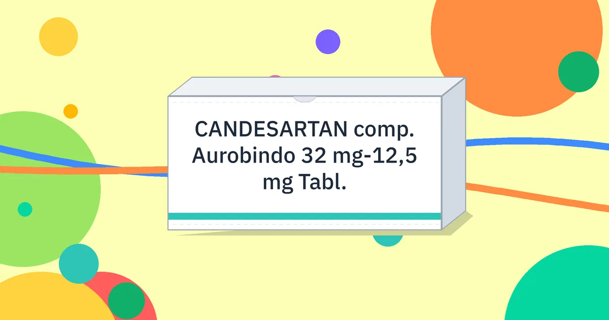 Symbolbild: Packung mit der Aufschrift CANDESARTAN comp. Aurobindo 32 mg-12,5 mg Tabl. (PZN 11172709) – Verfügbarkeit und Bezug in Apotheken in Frankfurt am Main