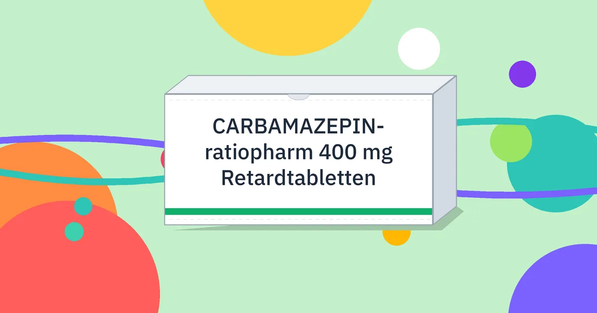 Symbolbild: Packung mit der Aufschrift CARBAMAZEPIN-ratiopharm 400 mg Retardtabletten (PZN 03659811) – Verfügbarkeit und Bezug in Apotheken in Frankfurt am Main