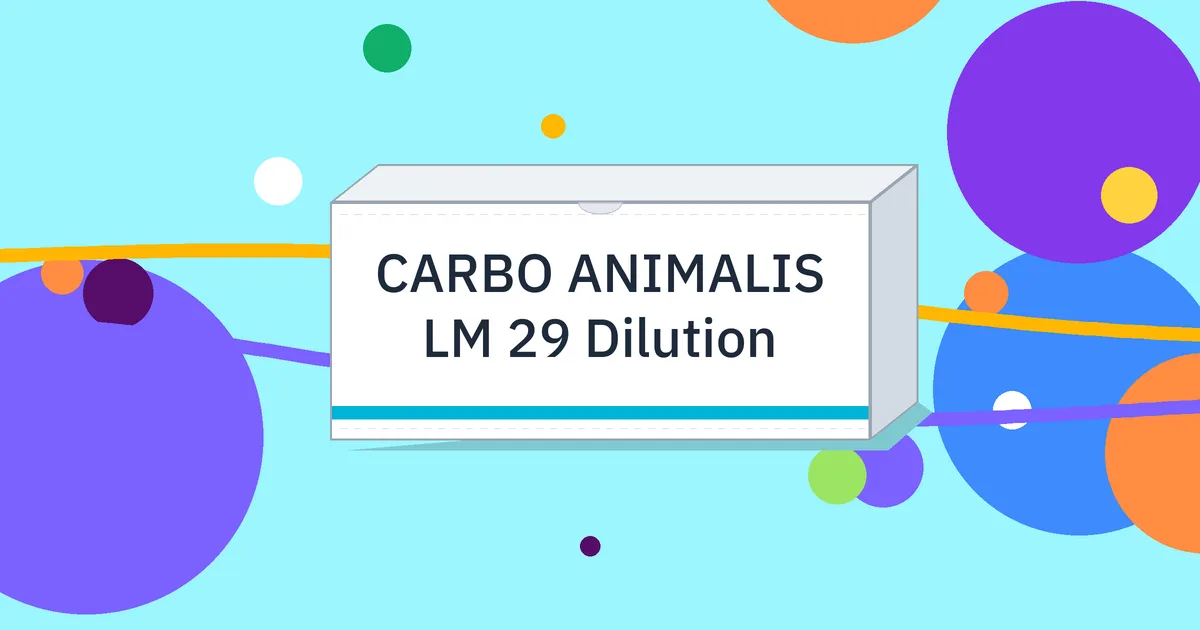 Symbolbild: Packung mit der Aufschrift CARBO ANIMALIS LM 29 Dilution (PZN 12809250) – Verfügbarkeit und Bezug in Apotheken in Frankfurt am Main