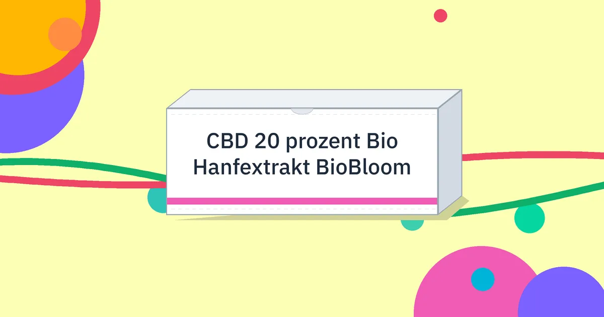 Symbolbild: Packung mit der Aufschrift CBD 20 prozent Bio Hanfextrakt BioBloom (PZN 18649356) – Verfügbarkeit und Bezug in Apotheken in Frankfurt am Main