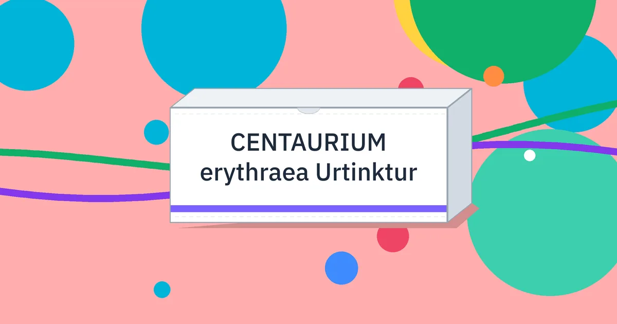 Symbolbild: Packung mit der Aufschrift CENTAURIUM erythraea Urtinktur (PZN 07164006) – Verfügbarkeit und Bezug in Apotheken in Frankfurt am Main
