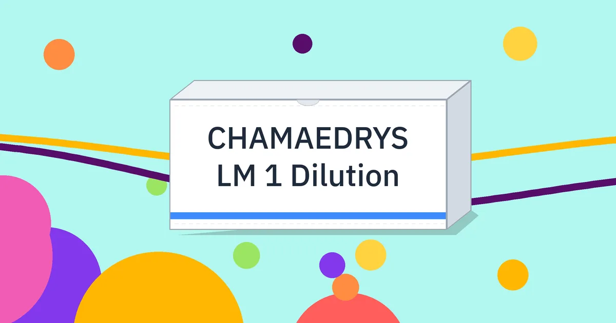 Symbolbild: Packung mit der Aufschrift CHAMAEDRYS LM 1 Dilution (PZN 13438353) – Verfügbarkeit und Bezug in Apotheken in Frankfurt am Main