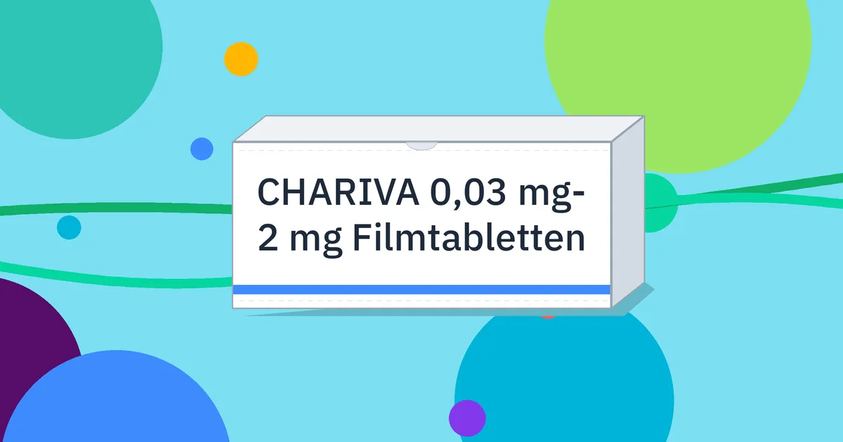 Symbolbild: Packung mit der Aufschrift CHARIVA 0,03 mg-2 mg Filmtabletten (PZN 05373875) – Verfügbarkeit und Bezug in Apotheken in Frankfurt am Main