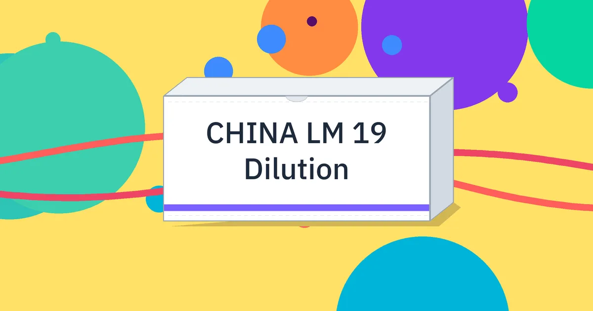 Symbolbild: Packung mit der Aufschrift CHINA LM 19 Dilution (PZN 12813895) – Verfügbarkeit und Bezug in Apotheken in Frankfurt am Main