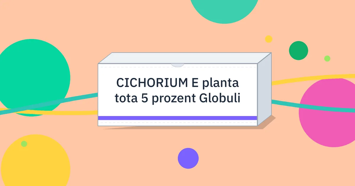Symbolbild: Packung mit der Aufschrift CICHORIUM E planta tota 5 prozent Globuli (PZN 08785207) – Verfügbarkeit und Bezug in Apotheken in Frankfurt am Main