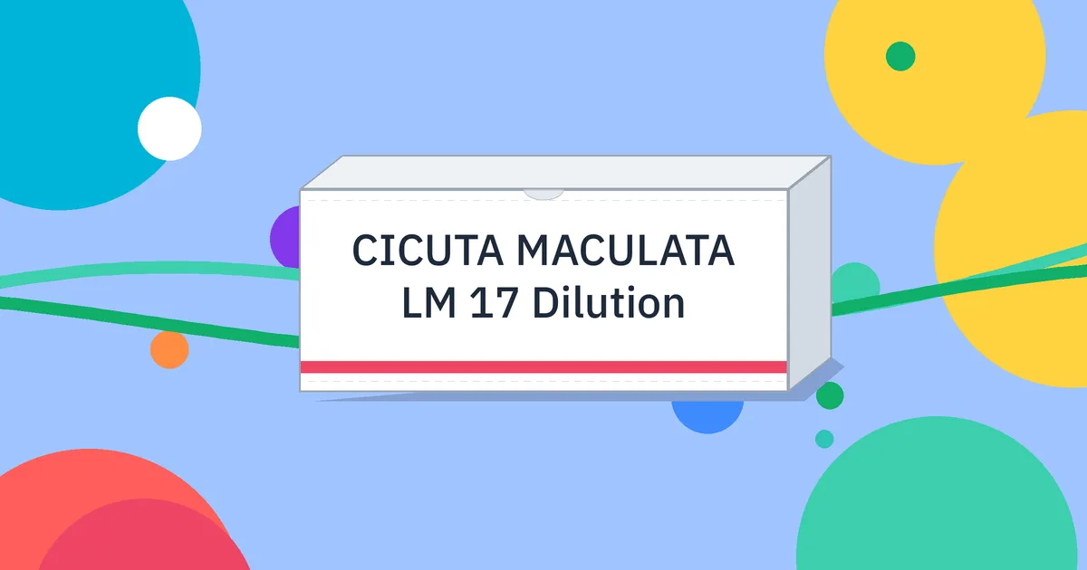 Symbolbild: Packung mit der Aufschrift CICUTA MACULATA LM 17 Dilution (PZN 12818332) – Verfügbarkeit und Bezug in Apotheken in Frankfurt am Main