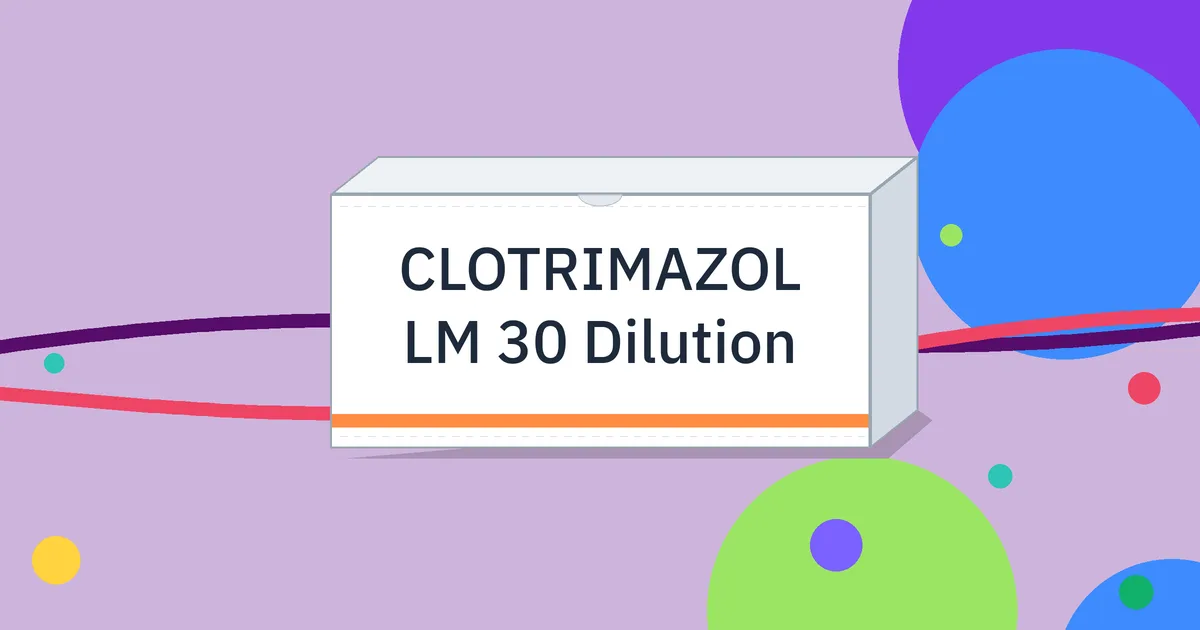 Symbolbild: Packung mit der Aufschrift CLOTRIMAZOL LM 30 Dilution (PZN 12822888) – Verfügbarkeit und Bezug in Apotheken in Frankfurt am Main