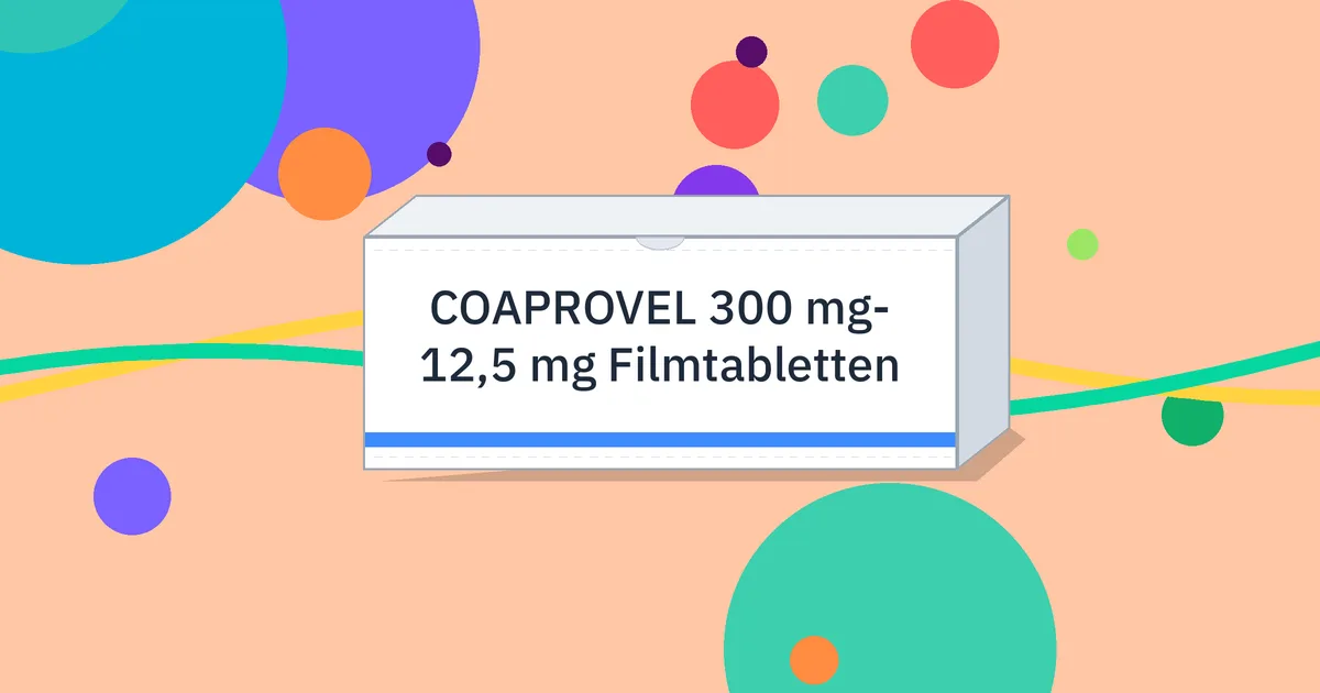 Symbolbild: Packung mit der Aufschrift COAPROVEL 300 mg-12,5 mg Filmtabletten (PZN 01170023) – Verfügbarkeit und Bezug in Apotheken in Frankfurt am Main