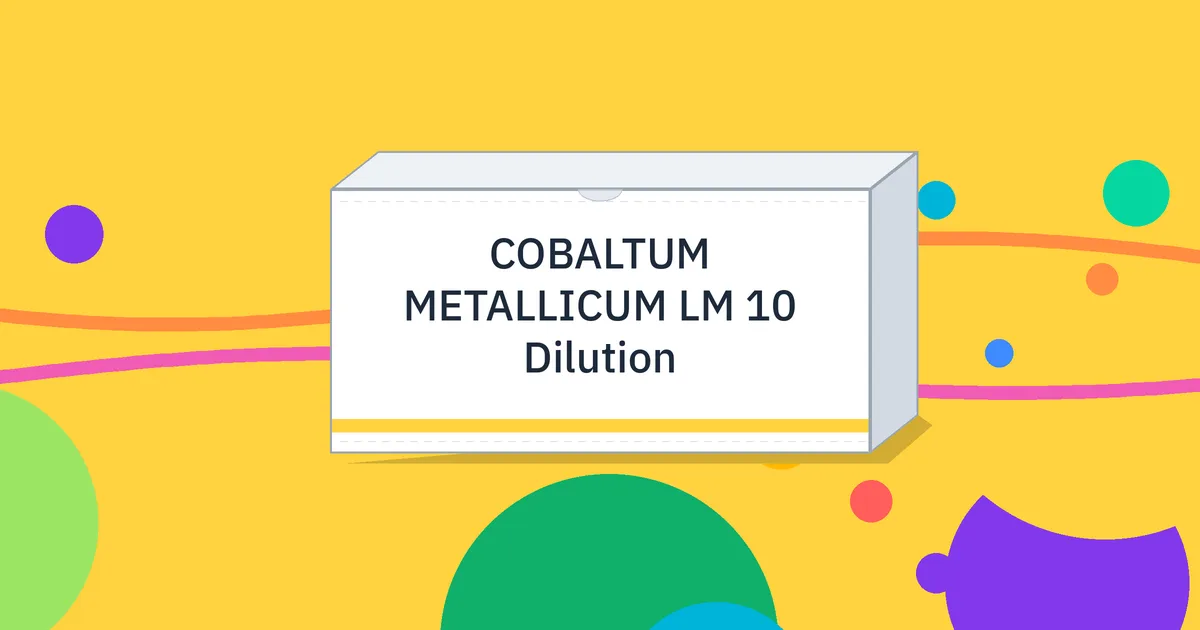 Symbolbild: Packung mit der Aufschrift COBALTUM METALLICUM LM 10 Dilution (PZN 12823089) – Verfügbarkeit und Bezug in Apotheken in Frankfurt am Main
