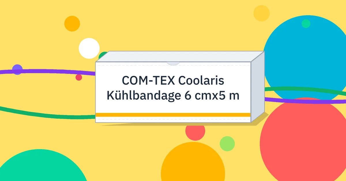 Symbolbild: Packung mit der Aufschrift COM-TEX Coolaris Kühlbandage 6 cmx5 m (PZN 04939702) – Verfügbarkeit und Bezug in Apotheken in Frankfurt am Main
