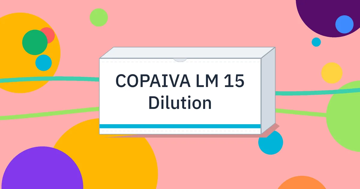 Symbolbild: Packung mit der Aufschrift COPAIVA LM 15 Dilution (PZN 13451112) – Verfügbarkeit und Bezug in Apotheken in Frankfurt am Main