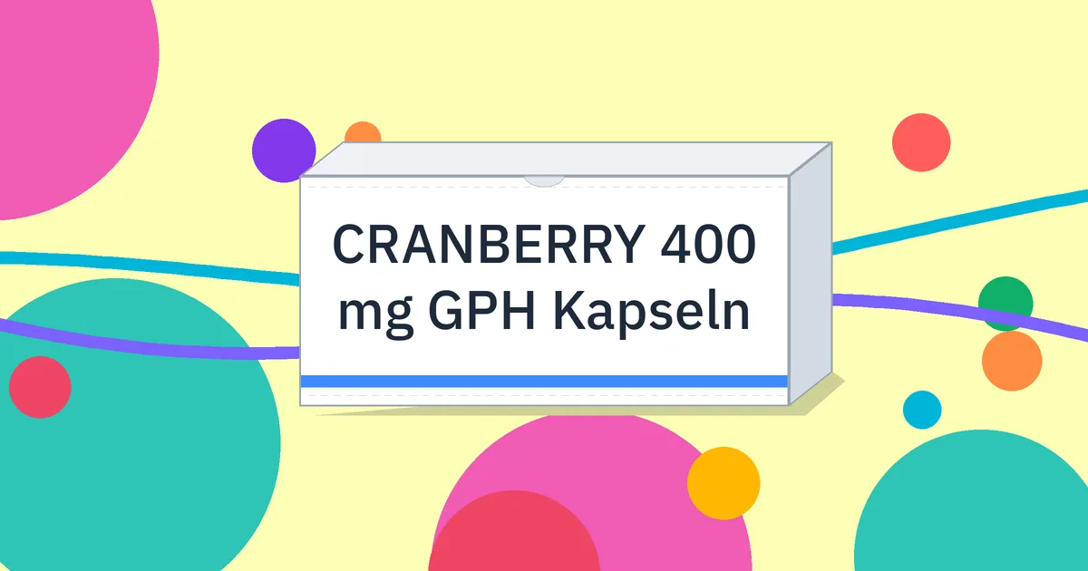 Symbolbild: Packung mit der Aufschrift CRANBERRY 400 mg GPH Kapseln (PZN 07351576) – Verfügbarkeit und Bezug in Apotheken in Frankfurt am Main