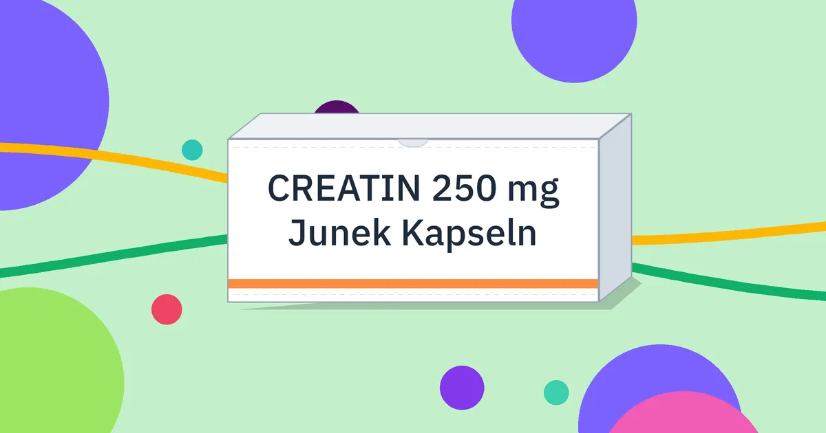Symbolbild: Packung mit der Aufschrift CREATIN 250 mg Junek Kapseln (PZN 00153123) – Verfügbarkeit und Bezug in Apotheken in Frankfurt am Main