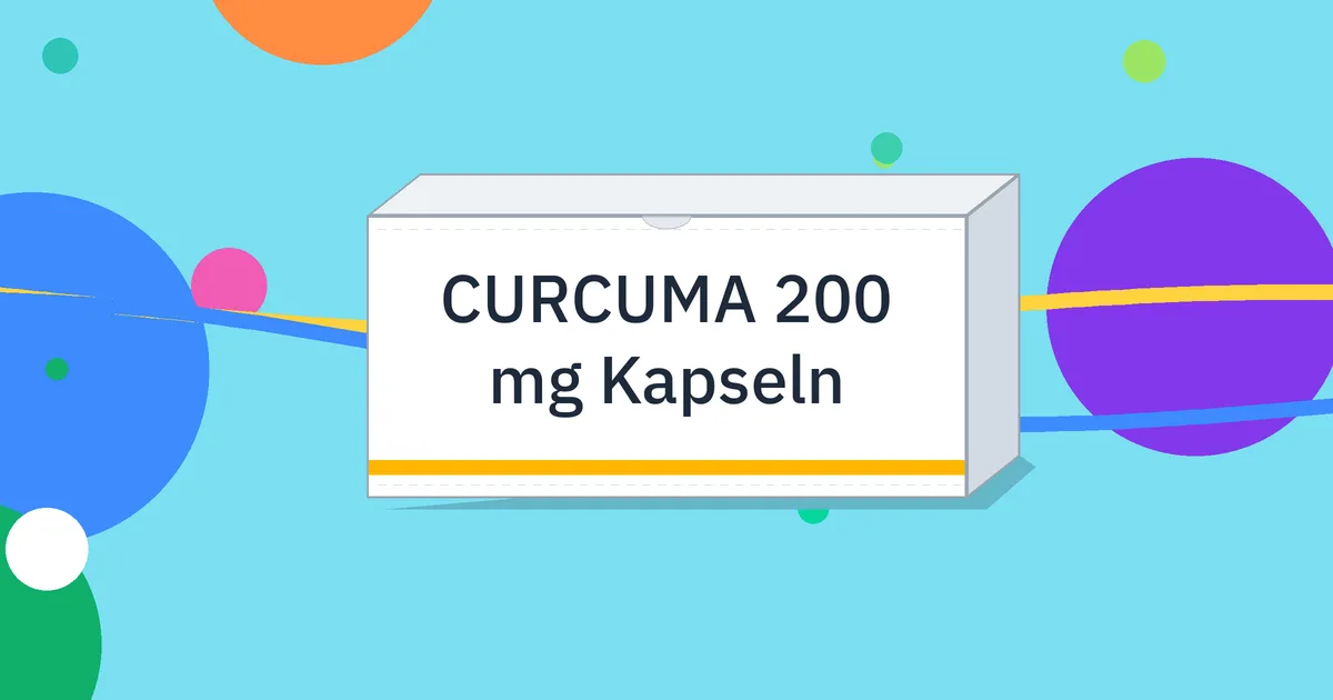 Symbolbild: Packung mit der Aufschrift CURCUMA 200 mg Kapseln (PZN 10982441) – Verfügbarkeit und Bezug in Apotheken in Frankfurt am Main