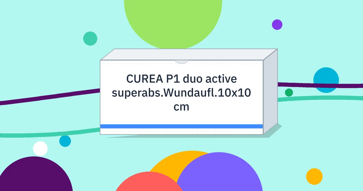 Symbolbild: Packung mit der Aufschrift CUREA P1 duo active superabs.Wundaufl.10x10 cm (PZN 15629146) – Verfügbarkeit und Bezug in Apotheken in Frankfurt am Main