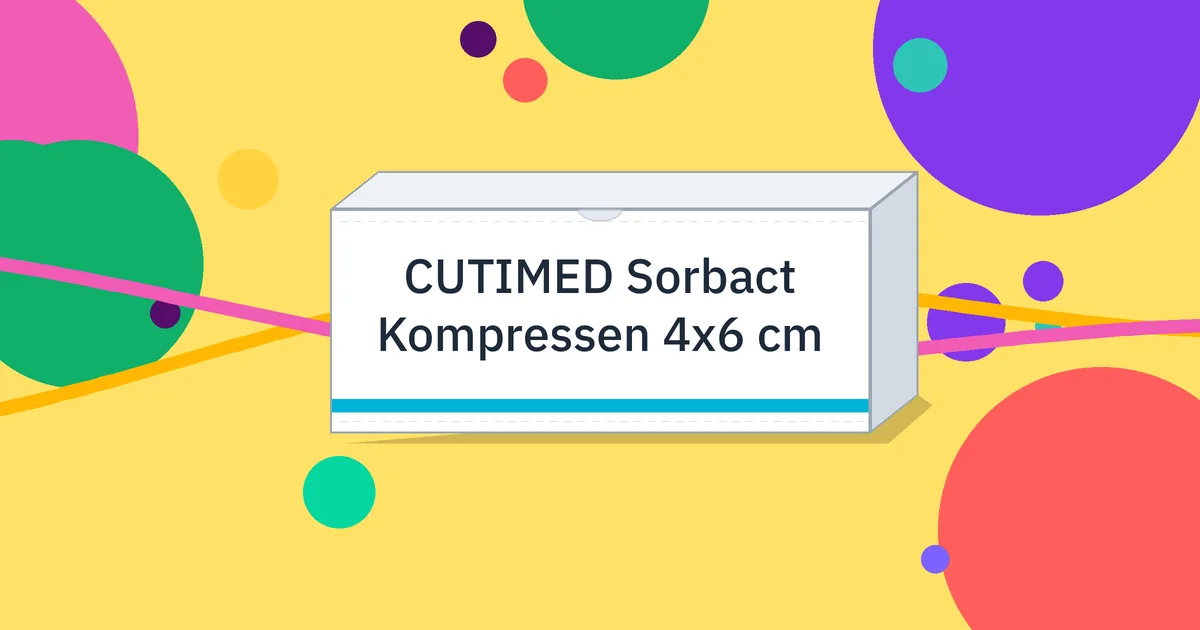 Symbolbild: Packung mit der Aufschrift CUTIMED Sorbact Kompressen 4x6 cm (PZN 19472813) – Verfügbarkeit und Bezug in Apotheken in Frankfurt am Main