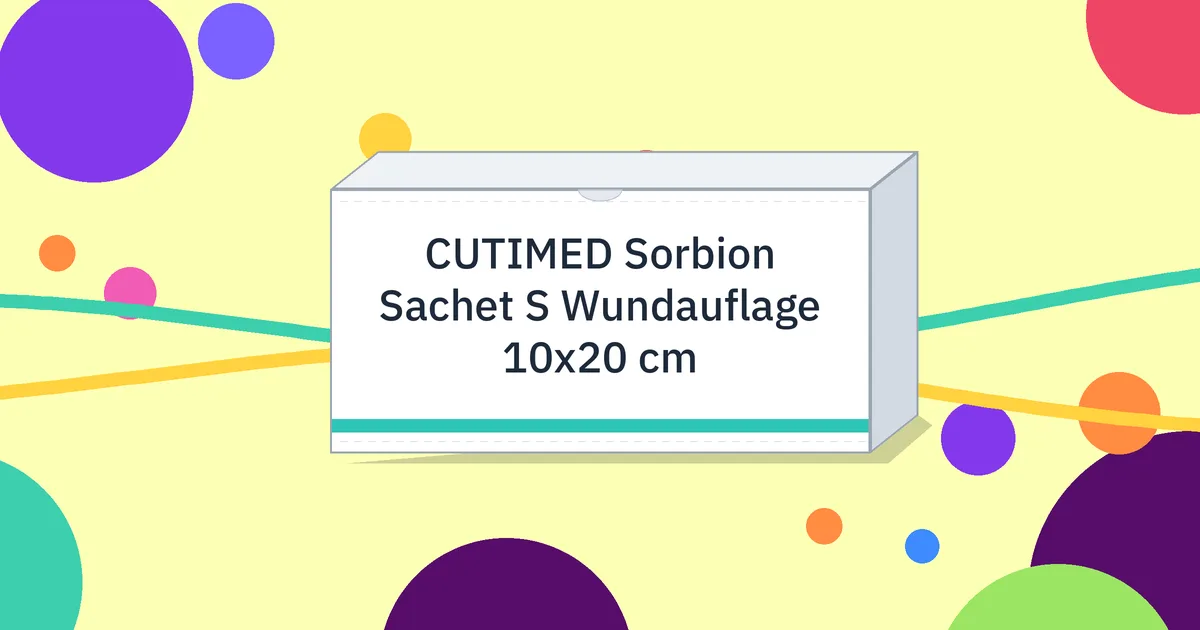Symbolbild: Packung mit der Aufschrift CUTIMED Sorbion Sachet S Wundauflage 10x20 cm (PZN 11361391) – Verfügbarkeit und Bezug in Apotheken in Frankfurt am Main