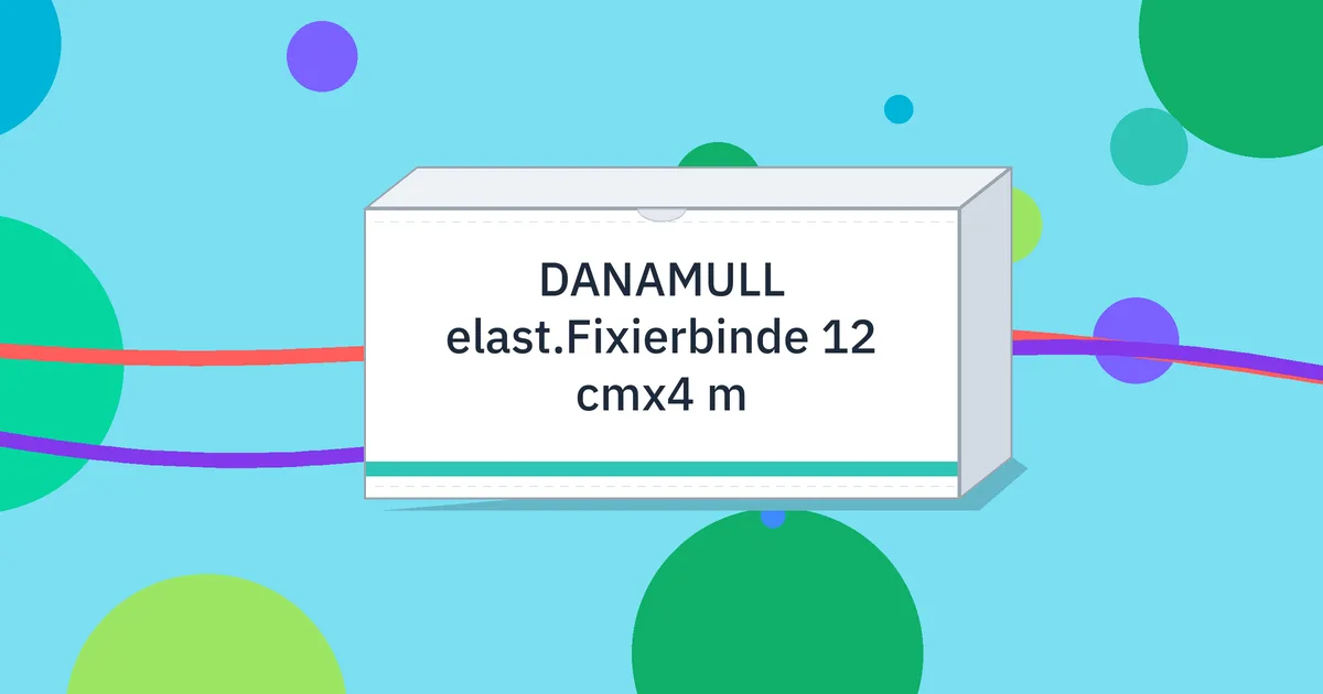 Symbolbild: Packung mit der Aufschrift DANAMULL elast.Fixierbinde 12 cmx4 m (PZN 20810540) – Verfügbarkeit und Bezug in Apotheken in Frankfurt am Main