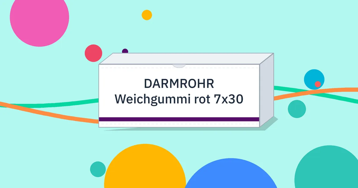 Symbolbild: Packung mit der Aufschrift DARMROHR Weichgummi rot 7x30 (PZN 01726070) – Verfügbarkeit und Bezug in Apotheken in Frankfurt am Main