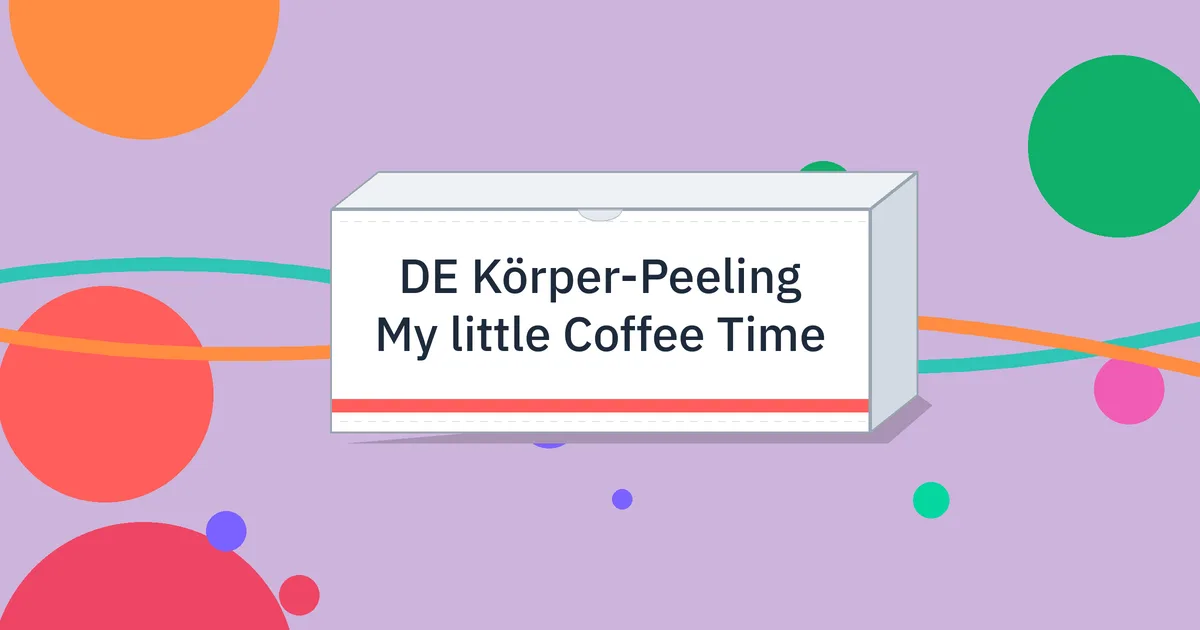 Symbolbild: Packung mit der Aufschrift DE Körper-Peeling My little Coffee Time (PZN 18134623) – Verfügbarkeit und Bezug in Apotheken in Frankfurt am Main