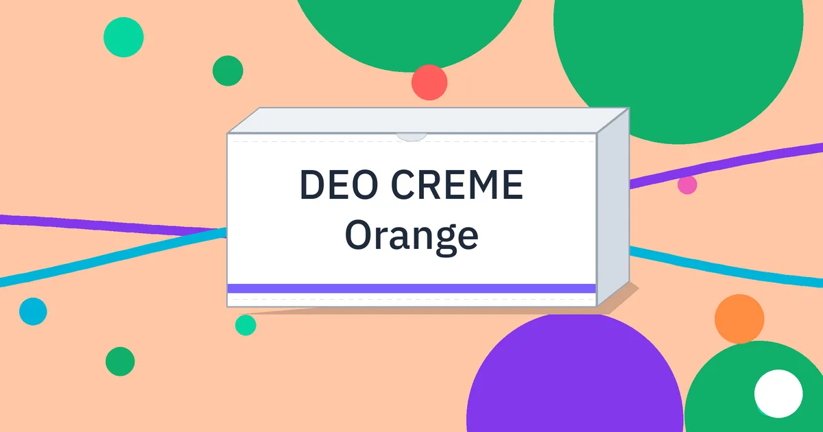 Symbolbild: Packung mit der Aufschrift DEO CREME Orange (PZN 20401830) – Verfügbarkeit und Bezug in Apotheken in Frankfurt am Main