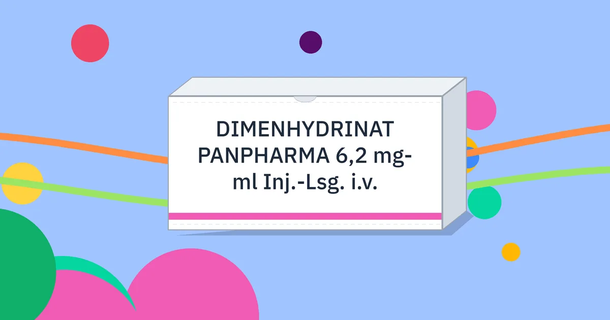 Symbolbild: Packung mit der Aufschrift DIMENHYDRINAT PANPHARMA 6,2 mg-ml Inj.-Lsg. i.v. (PZN 16199883) – Verfügbarkeit und Bezug in Apotheken in Frankfurt am Main