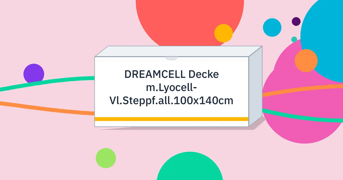 Symbolbild: Packung mit der Aufschrift DREAMCELL Decke m.Lyocell-Vl.Steppf.all.100x140cm (PZN 16894784) – Verfügbarkeit und Bezug in Apotheken in Frankfurt am Main