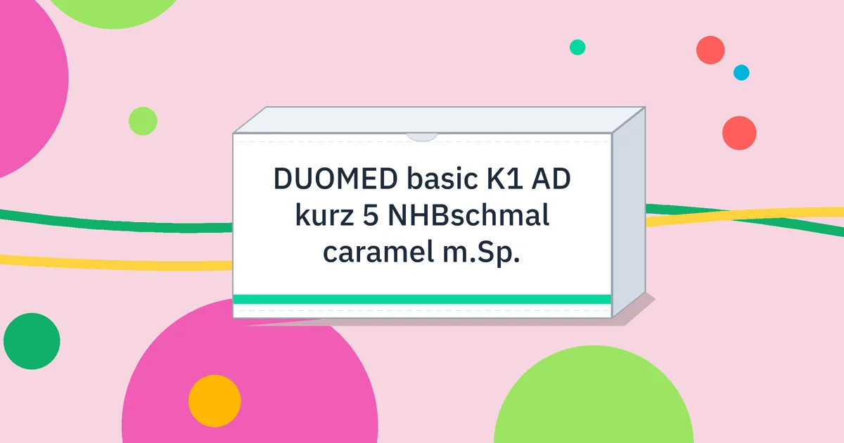 Symbolbild: Packung mit der Aufschrift DUOMED basic K1 AD kurz 5 NHBschmal caramel m.Sp. (PZN 20904330) – Verfügbarkeit und Bezug in Apotheken in Frankfurt am Main