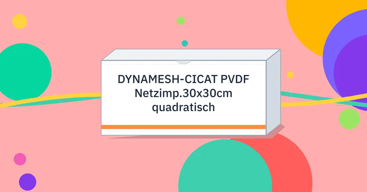 Symbolbild: Packung mit der Aufschrift DYNAMESH-CICAT PVDF Netzimp.30x30cm quadratisch (PZN 19389265) – Verfügbarkeit und Bezug in Apotheken in Frankfurt am Main