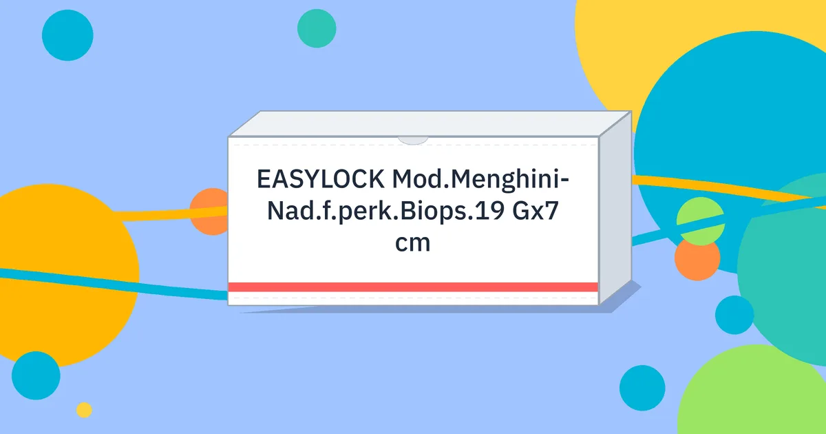 Symbolbild: Packung mit der Aufschrift EASYLOCK Mod.Menghini-Nad.f.perk.Biops.19 Gx7 cm (PZN 16362254) – Verfügbarkeit und Bezug in Apotheken in Frankfurt am Main