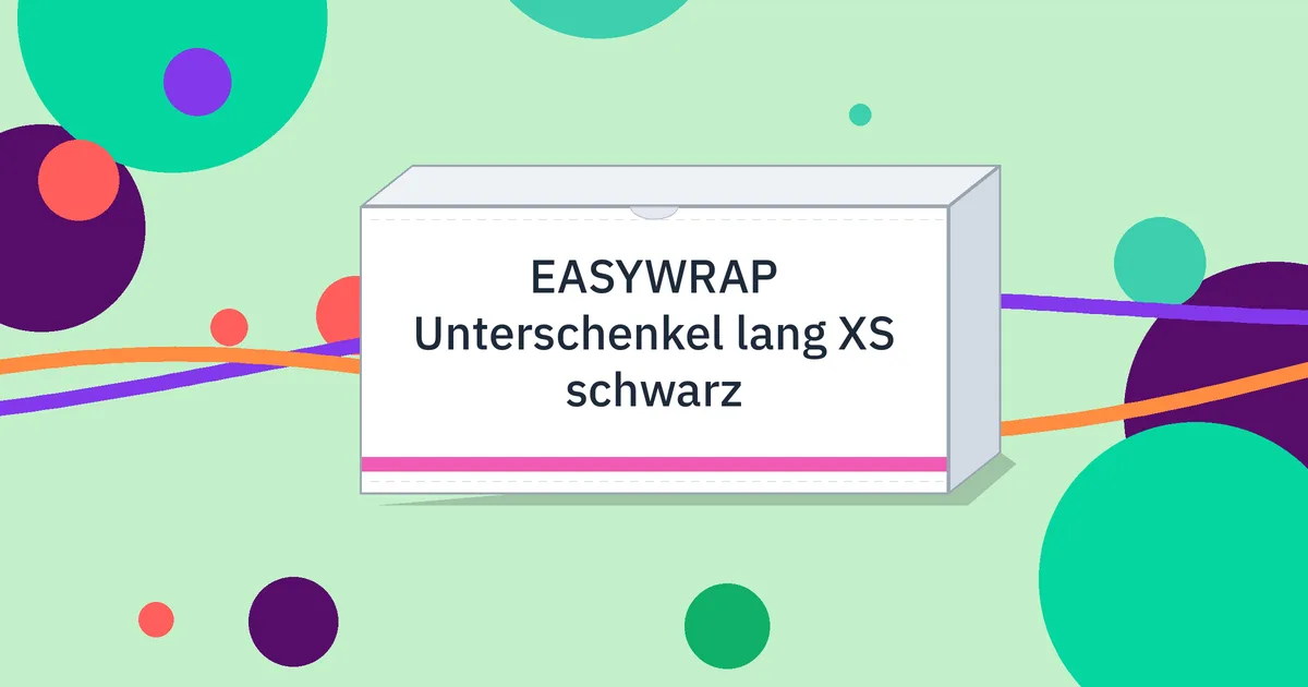 Symbolbild: Packung mit der Aufschrift EASYWRAP Unterschenkel lang XS schwarz (PZN 18748213) – Verfügbarkeit und Bezug in Apotheken in Frankfurt am Main