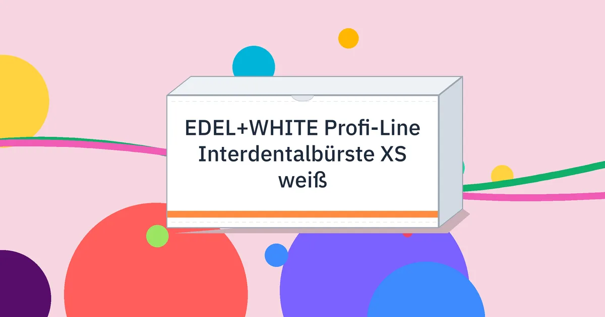 Symbolbild: Packung mit der Aufschrift EDEL+WHITE Profi-Line Interdentalbürste XS weiß (PZN 17180561) – Verfügbarkeit und Bezug in Apotheken in Frankfurt am Main